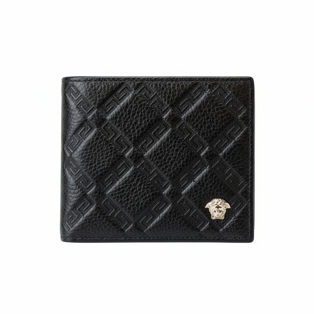 Versace Wallet For Men Leather Black – SAMZ TROVE